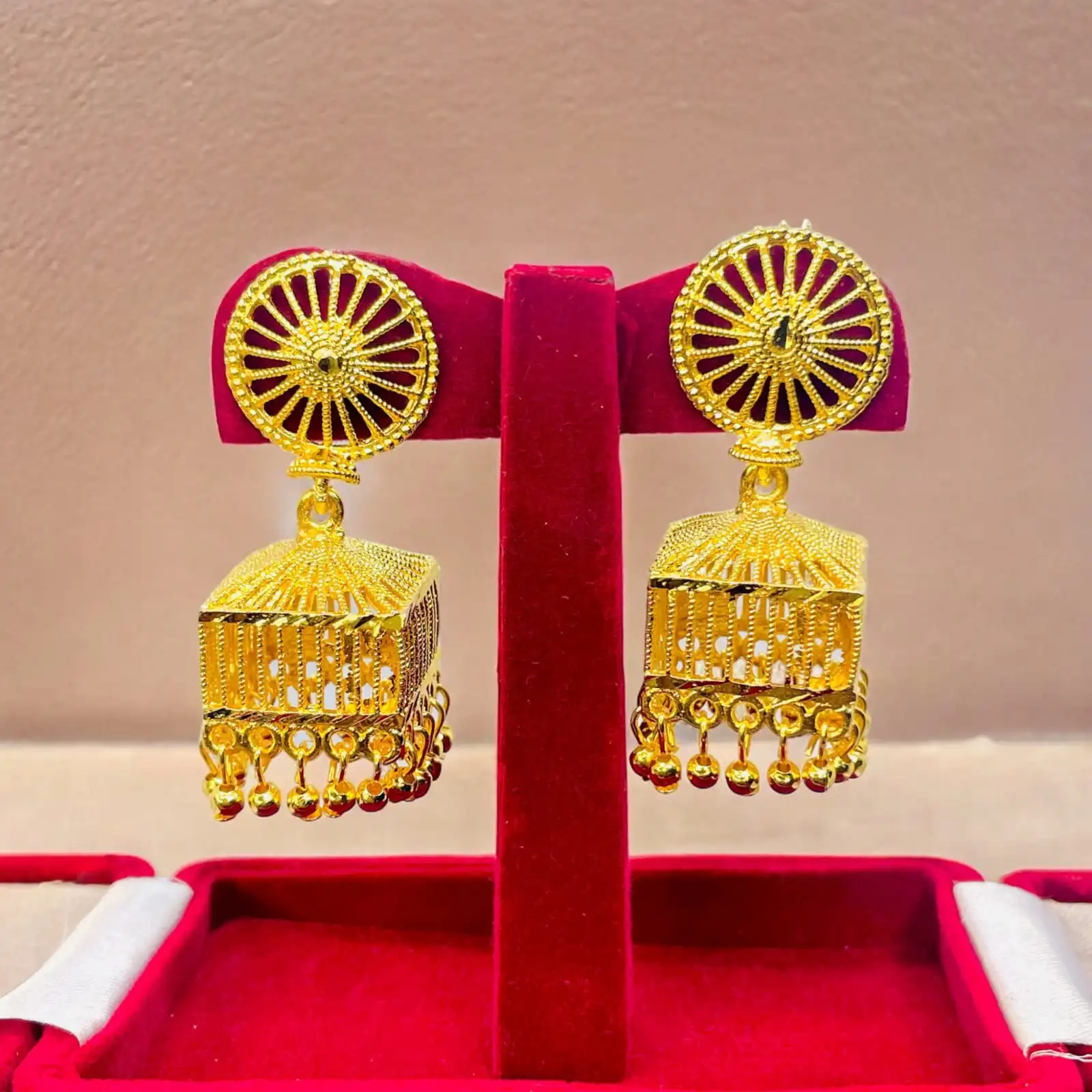 22k Gold Plated Pinjra Earrings – Wearable Jewells